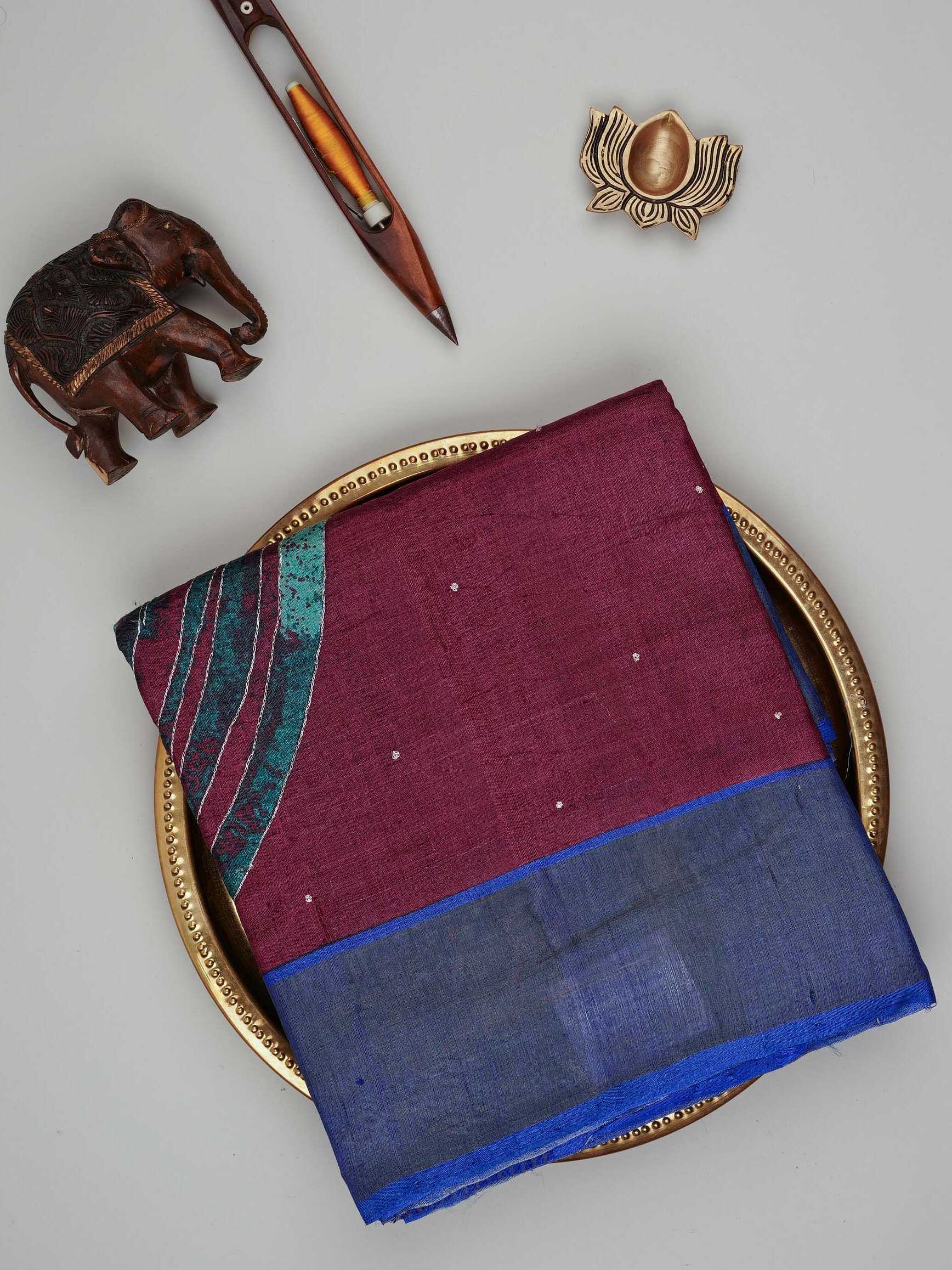 Tussars Purple 100% Pure Tussar – Manoranjitham