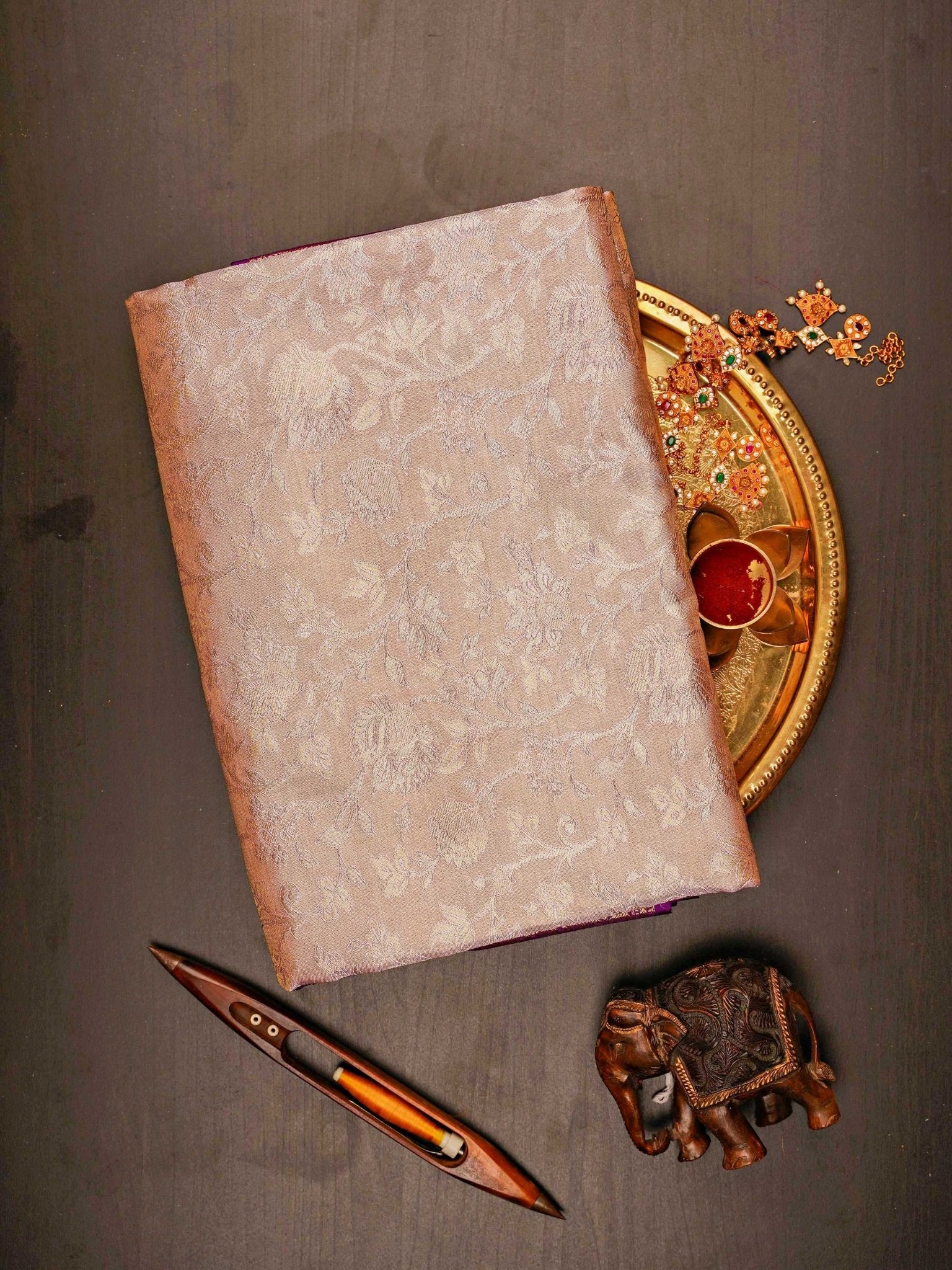 Kanchipuram Silk Pastel peach 100% Pure Silk – Manoranjitham